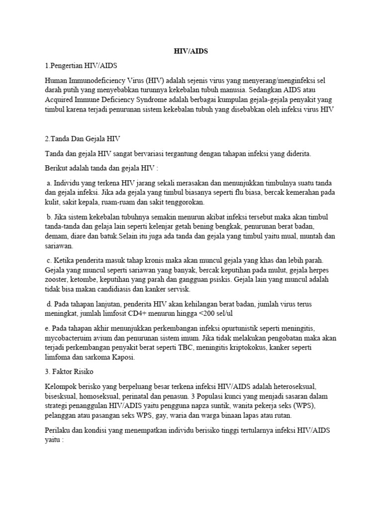 Hiv/Aids | PDF | Pengembangan Diri | Sains & Matematika