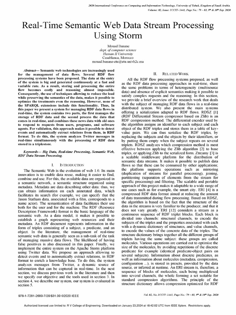 Real-Time Semantic Web Data Stream Processing Using Storm | PDF | Apache Hadoop | Apache Spark