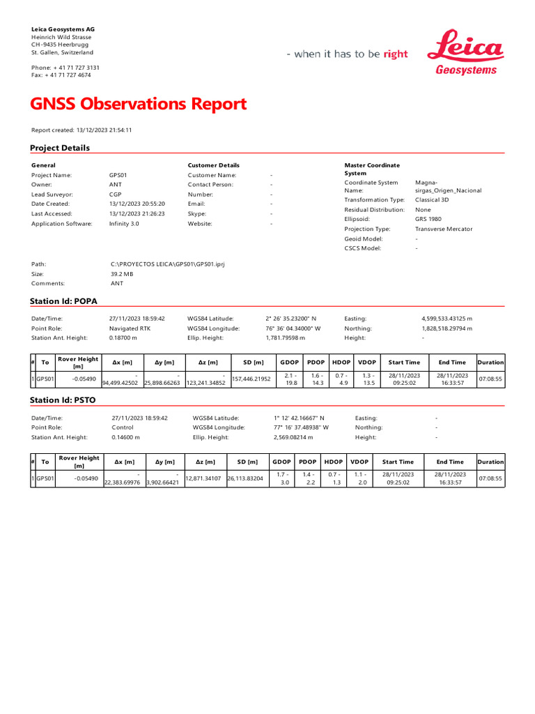 GPS01 GNSS Observations Report | PDF | Latitude | Applied And Interdisciplinary Physics