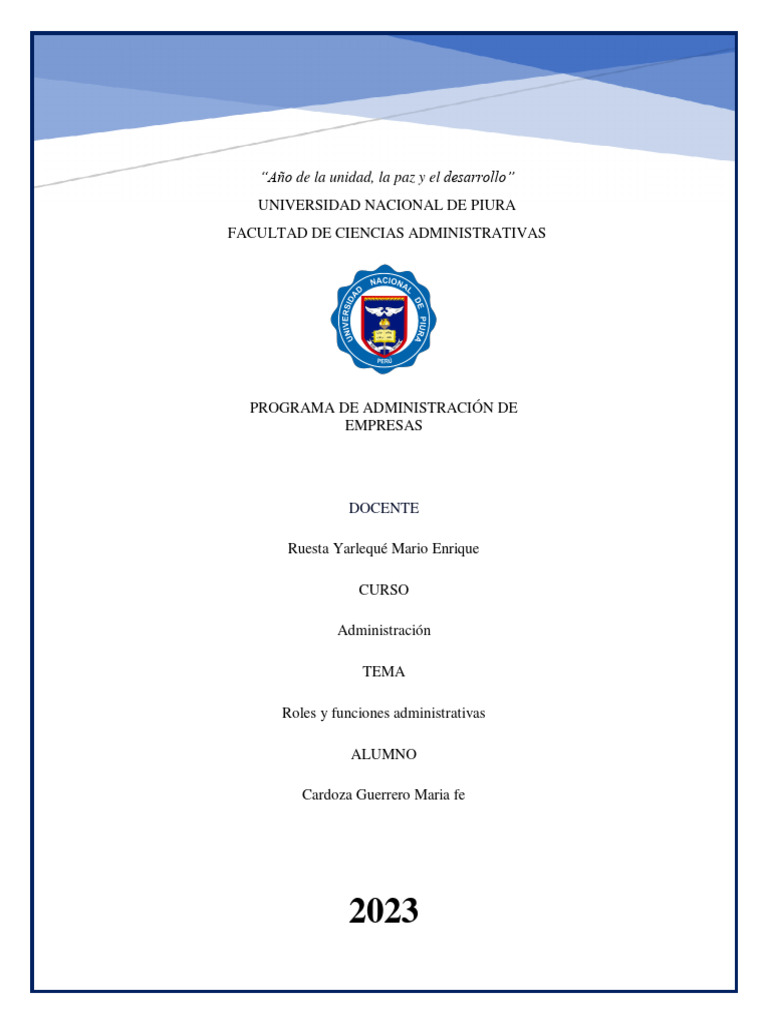 Foro U1-S1 Roles y Funciones Administrativas (INDIVIDUAL) | PDF