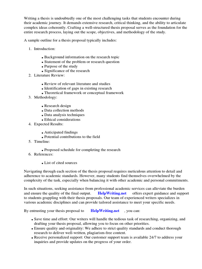 Sample Outline Thesis Proposal | PDF