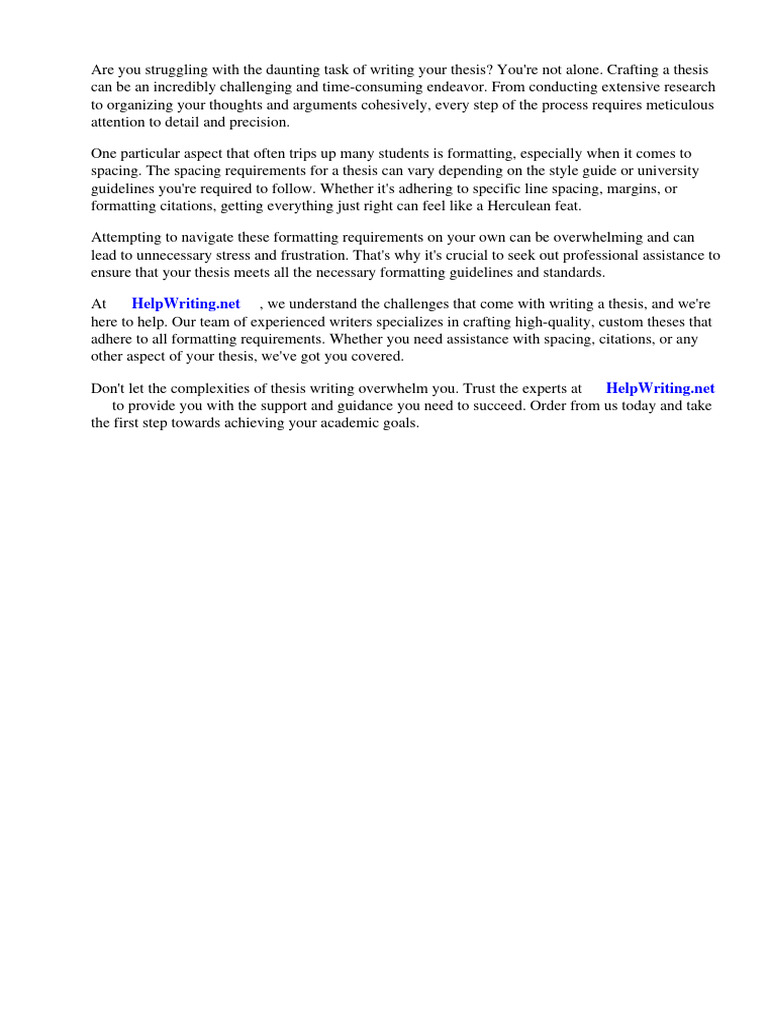 Thesis Writing Spacing | PDF | Thesis | Essays