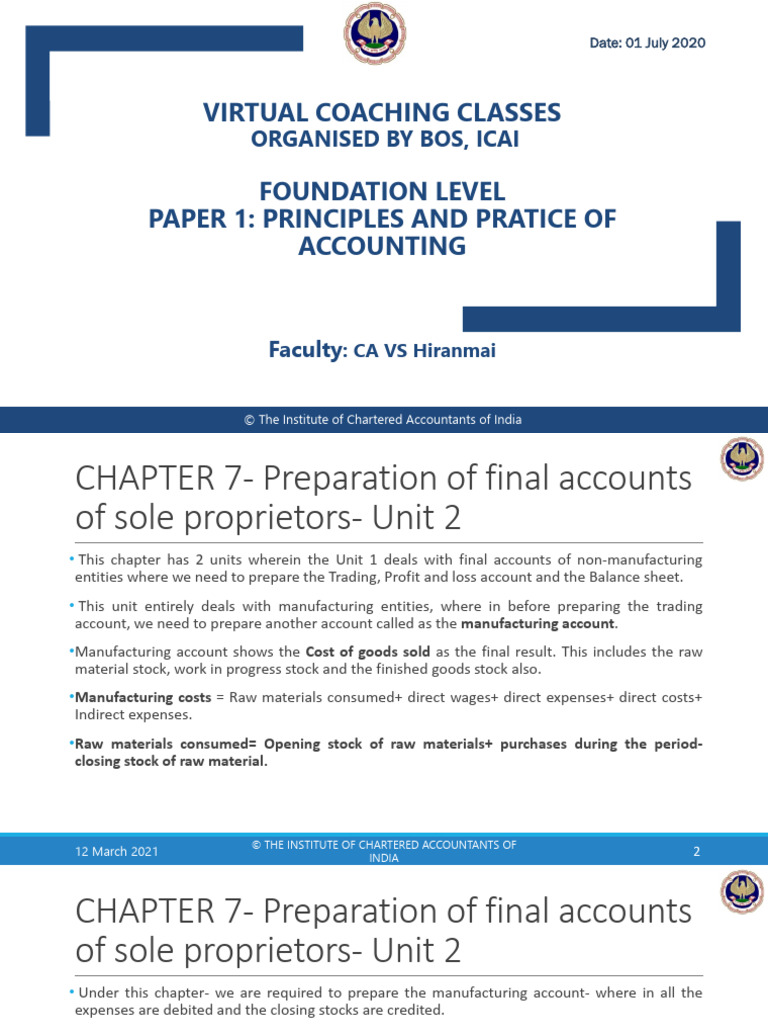 Notes - Chapter 7 - Unit | PDF | Debits And Credits | Expense