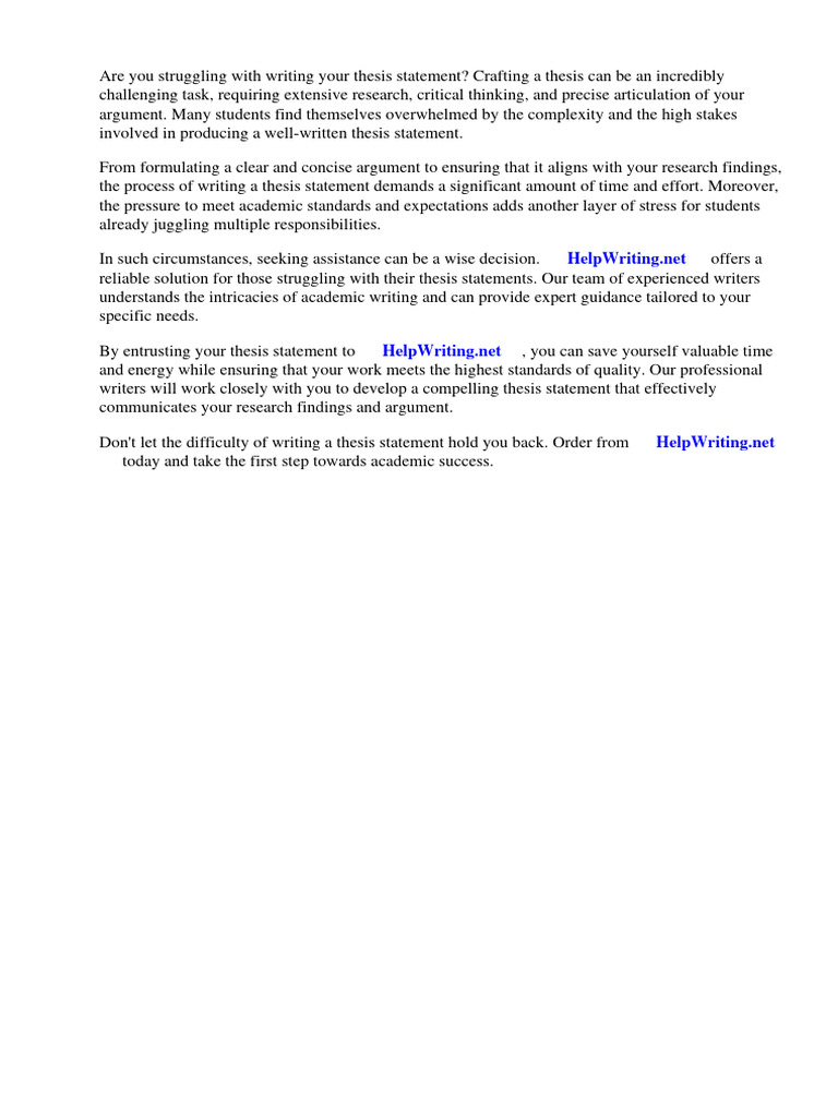 Thesis Statement Lesson Plan | PDF | Essays | Thesis