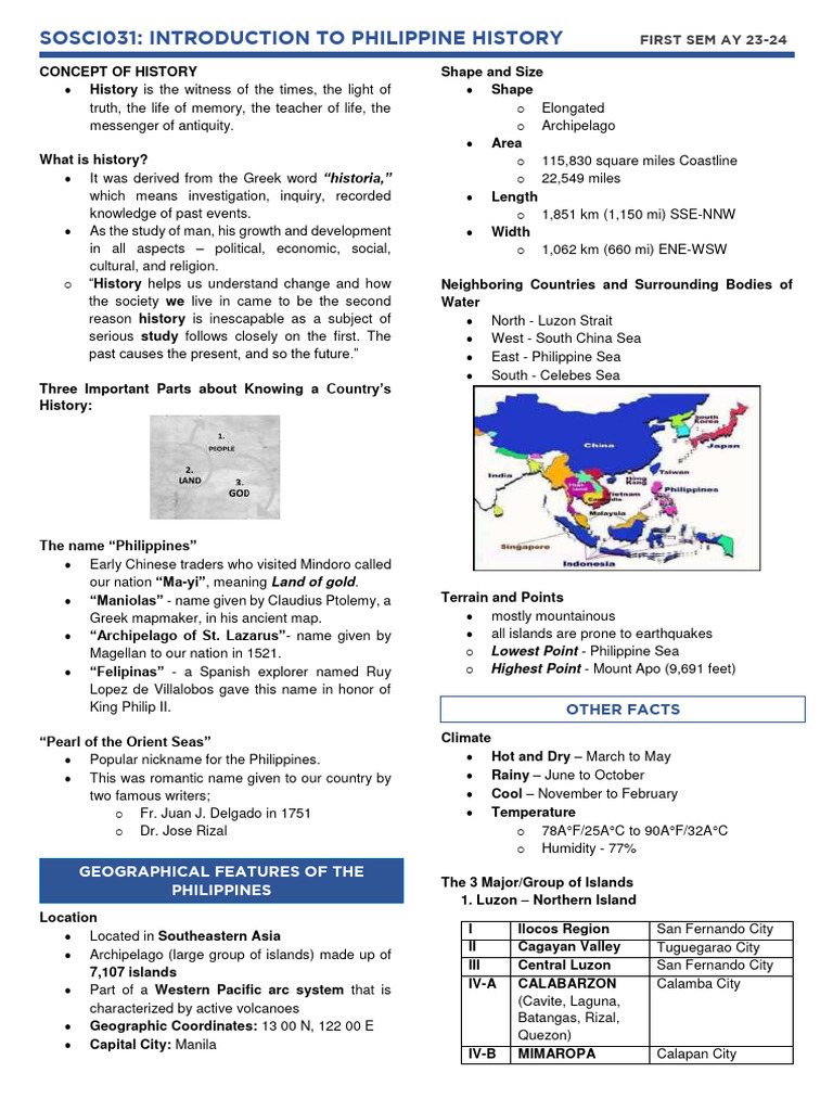 Overview of Philippine History and Geography | PDF | Mindanao | Luzon