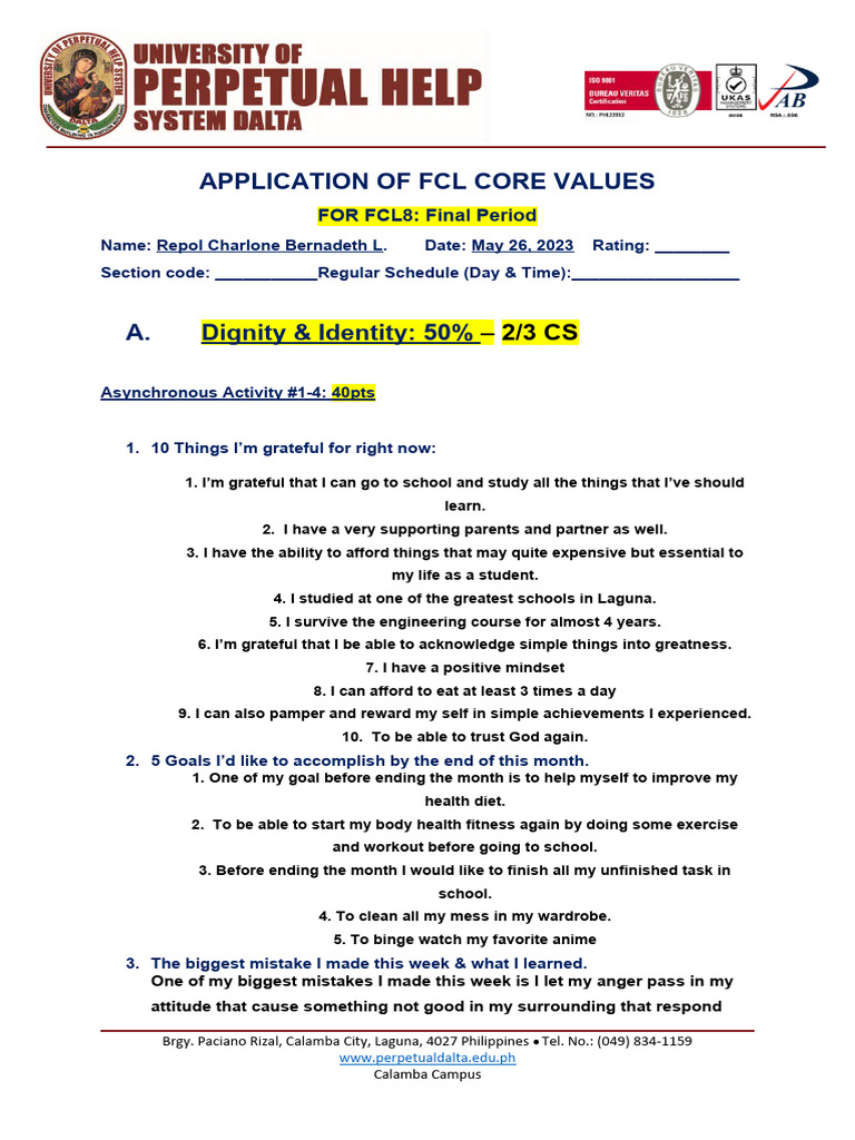FCL8-APPLICATION-ACTIVITIES-OUTPUT-FOR-FINAL-PERIOD-2023-EDITED (2) | PDF | Psychology ...