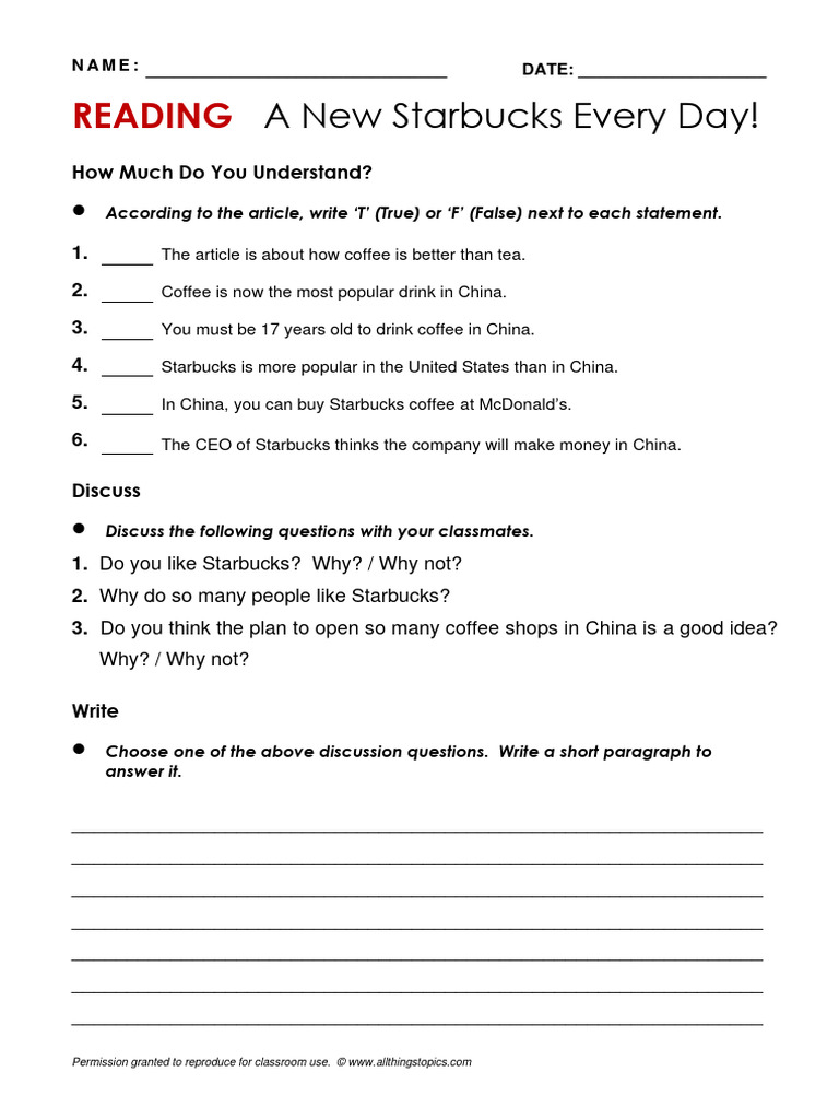 Reading A New Starbucks | PDF