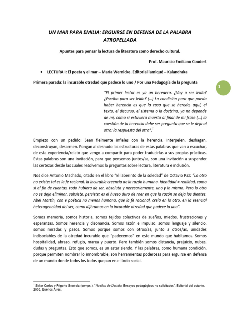Erguirse en Defensa de La Palabra Atropellada | PDF | Palabra | Michel ...