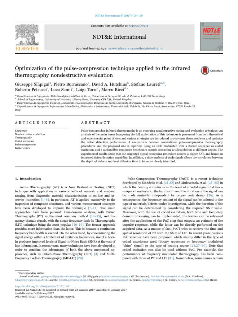 Optimization of The Pulse-Compression Technique Applied To The Infrared ...