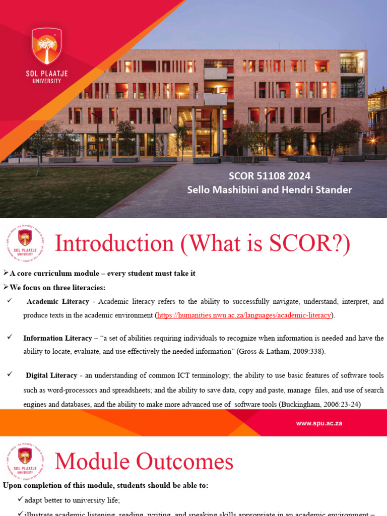 Module Orientation Pdf Information Literacy Literacy