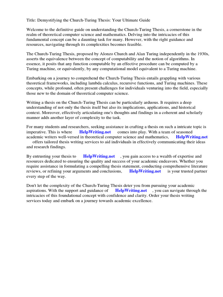 Church Turing Thesis Explained | PDF | Computational Complexity Theory ... Church Turing Thesis Explained | PDF | Computational Complexity Theory ...