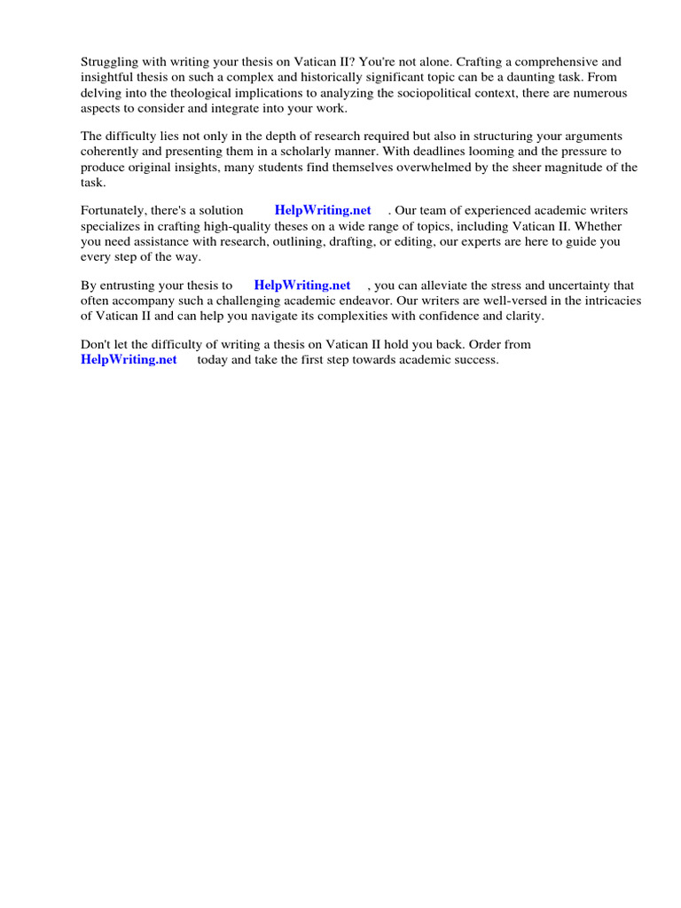 Thesis On Vatican II | Download Free PDF | Second Vatican Council ...