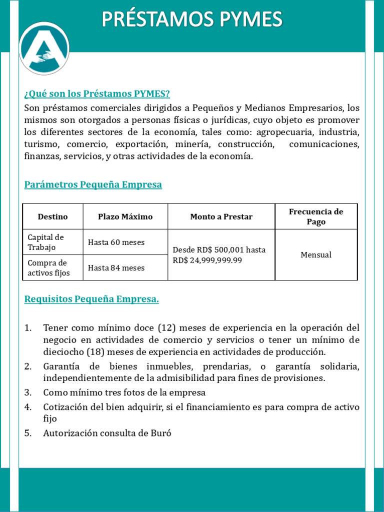 Prestamos Pymes | PDF | Pequeñas y medianas empresas | Contabilidad