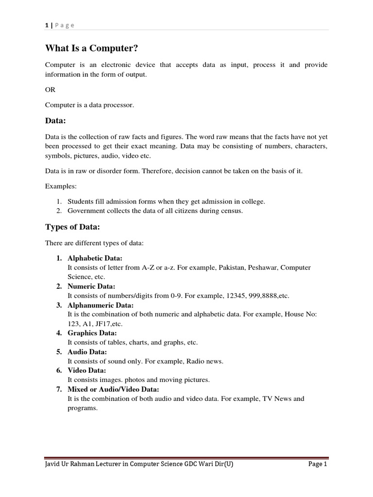 Introduction To Computer (ICT) Final | PDF