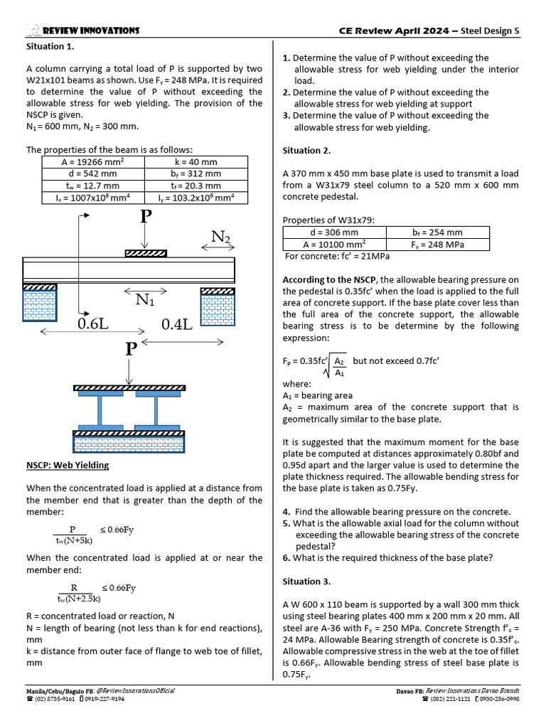 Steel Design 5 April 2024 | PDF | Buckling | Bending