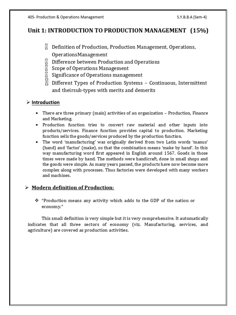 Production & Operations Management Guide | PDF | Business