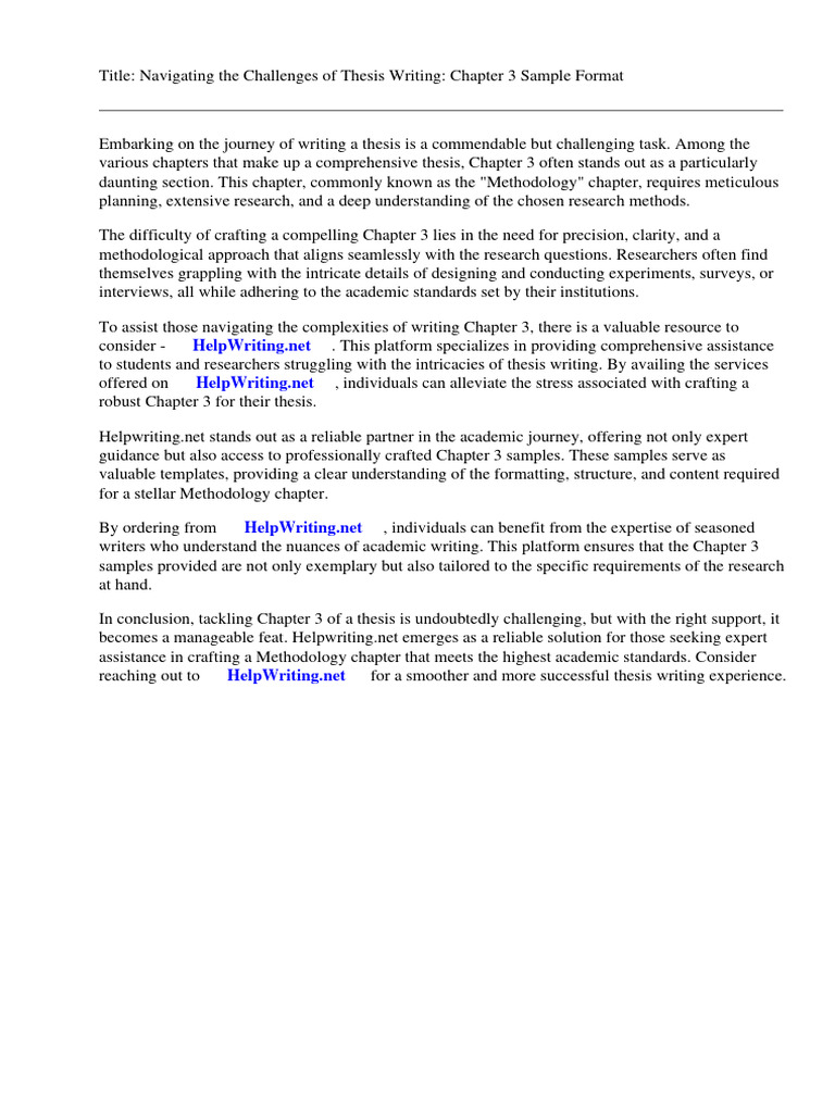 Thesis Chapter 3 Sample Format | PDF | Thesis | Methodology