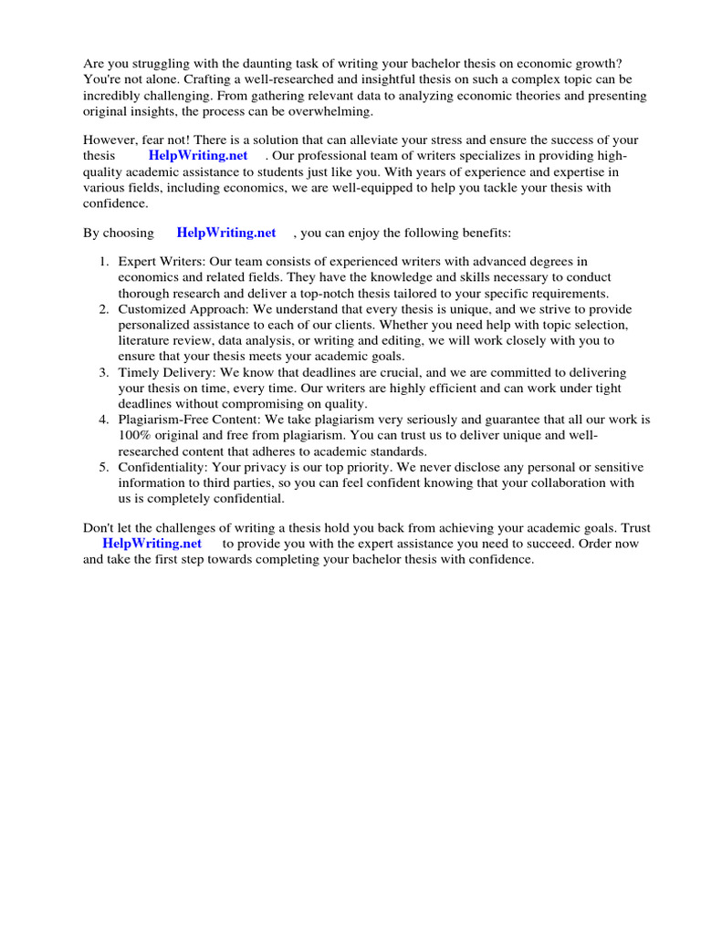 Bachelor Thesis Economic Growth | PDF