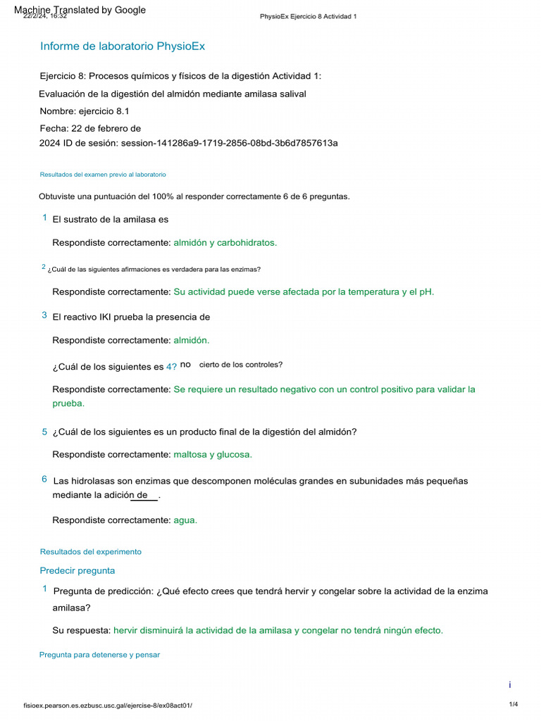 PhysioEx Exercise 8 Activity 1 2 | PDF