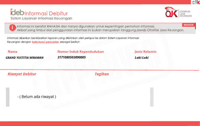 Data Debitur Grand Yustitia Wirawan | PDF