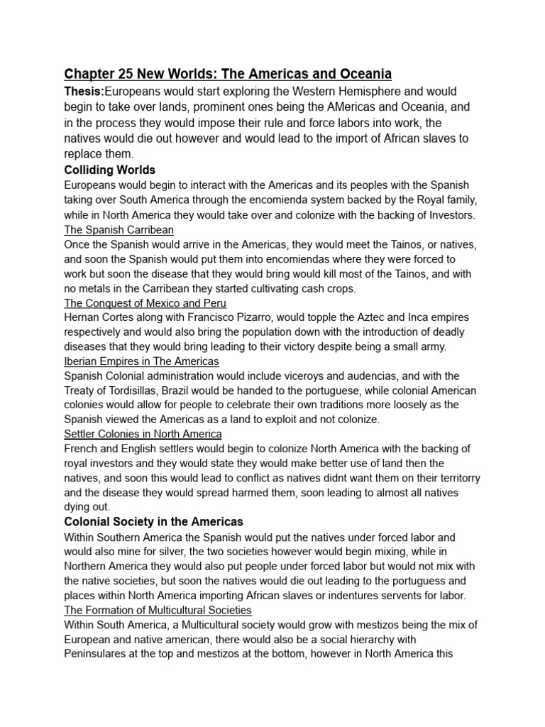 Chapter 25 New Worlds - The Americas and Oceania Gabriel Valdes | PDF ...