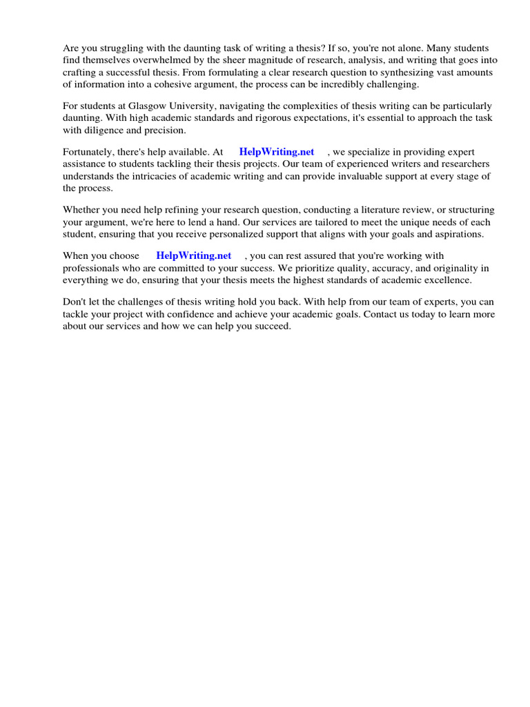 Glasgow University Thesis Service | PDF | Thesis | University