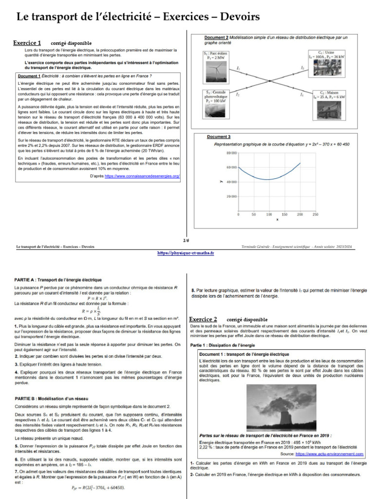 Transport Electricite Exercices Pdf