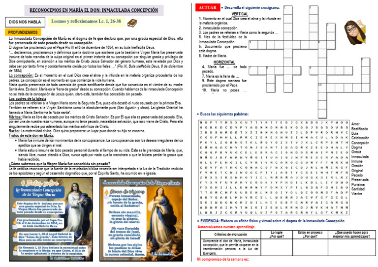 Ficha Inmaculada Concepcion 2° | PDF