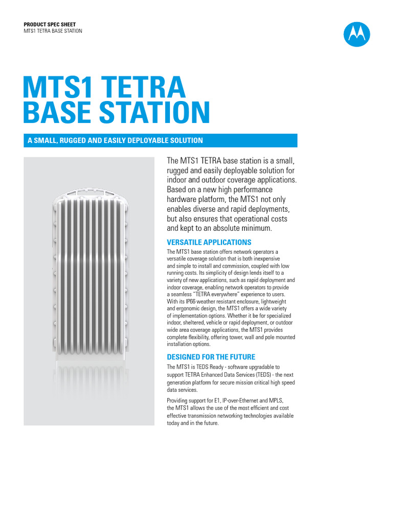 Especificaciones Tetra Base | PDF | Base Station | Ethernet