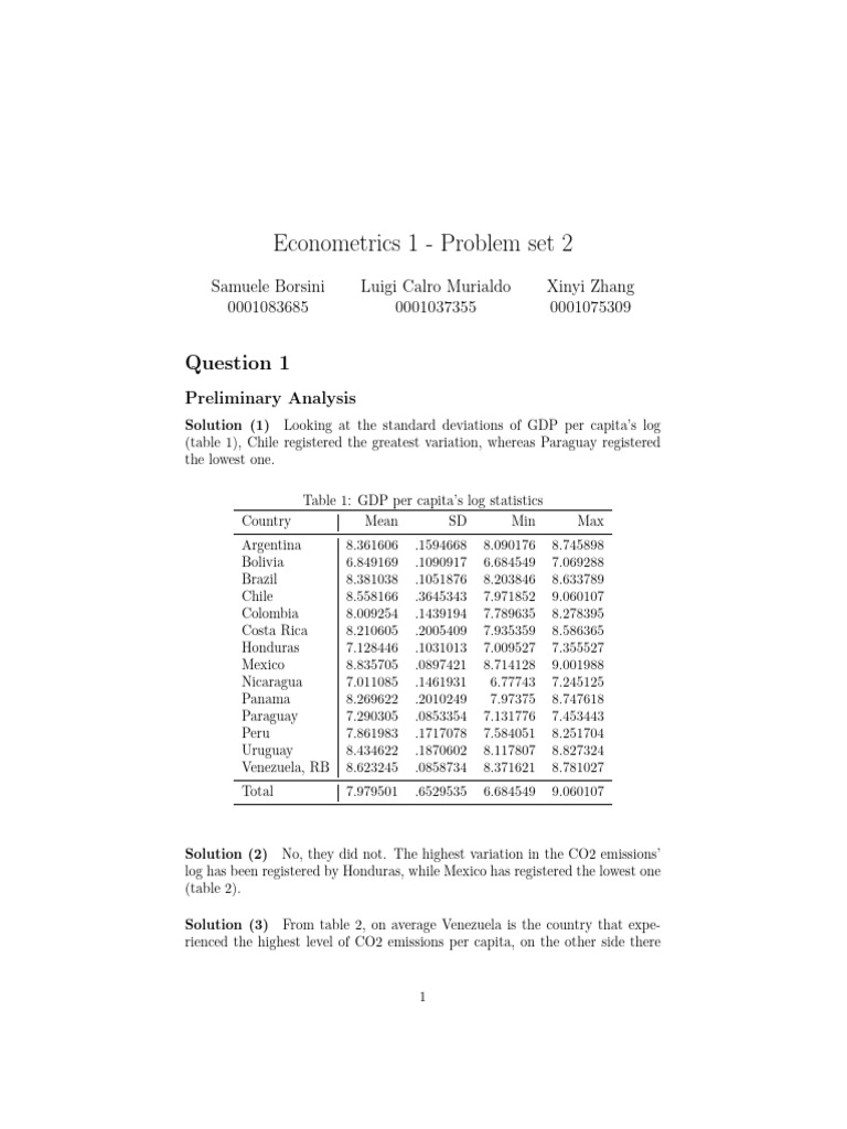 PS2 Solution | PDF | Errors And Residuals | Applied Mathematics
