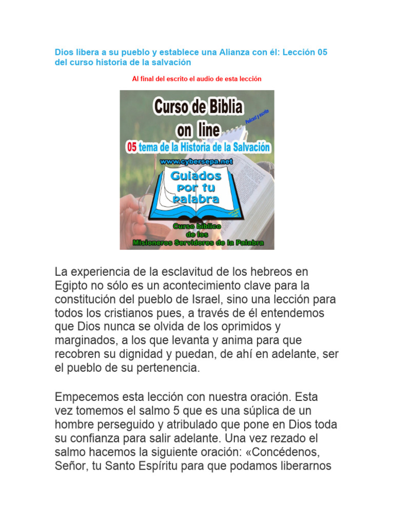Dios Libera A Su Pueblo | PDF | Moisés | Salvación