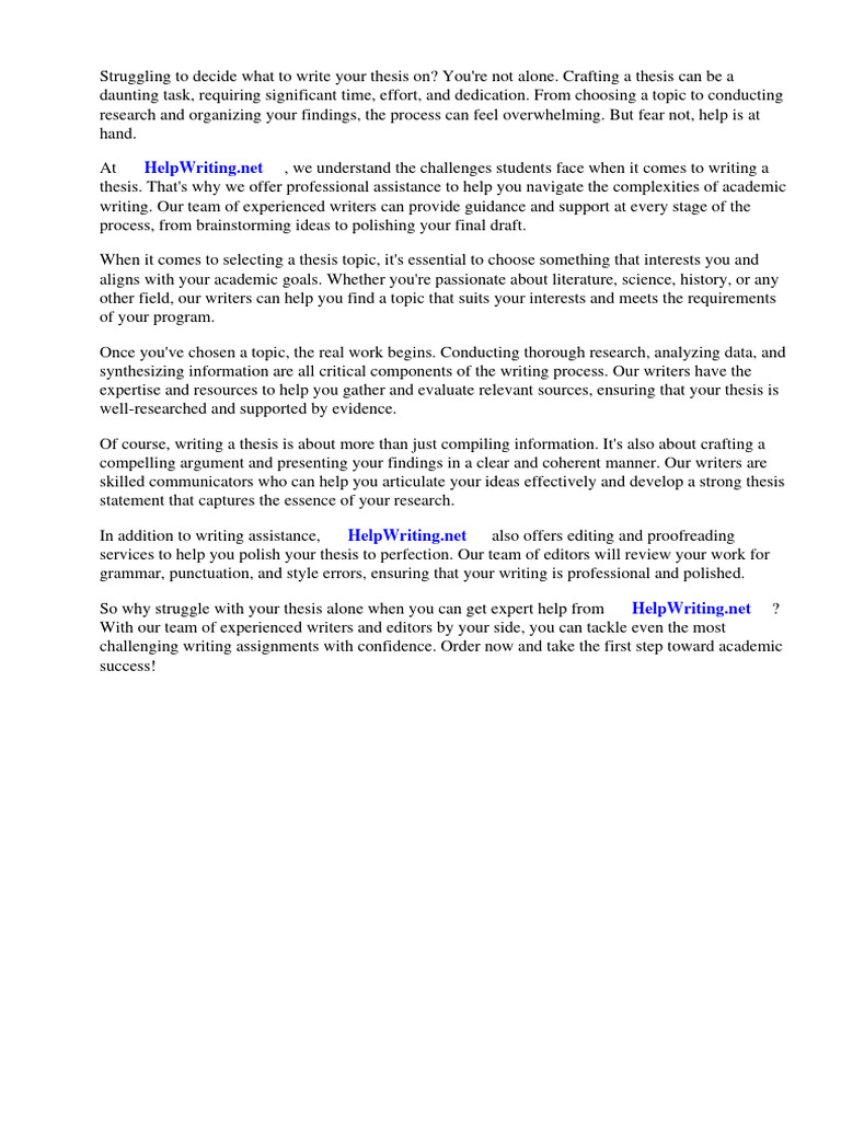 What To Write My Thesis On | PDF | Thesis | Essays