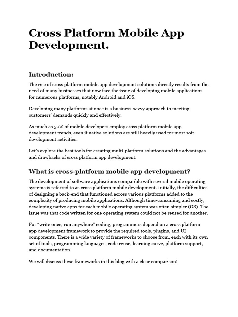 Crossplatform Mobile APP Research. | PDF