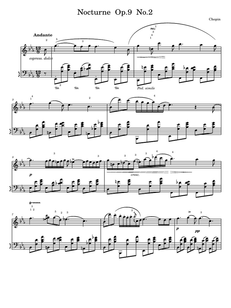 Chopin Nocturne Op No E Flat Major | Download Free PDF | Musical Forms ...
