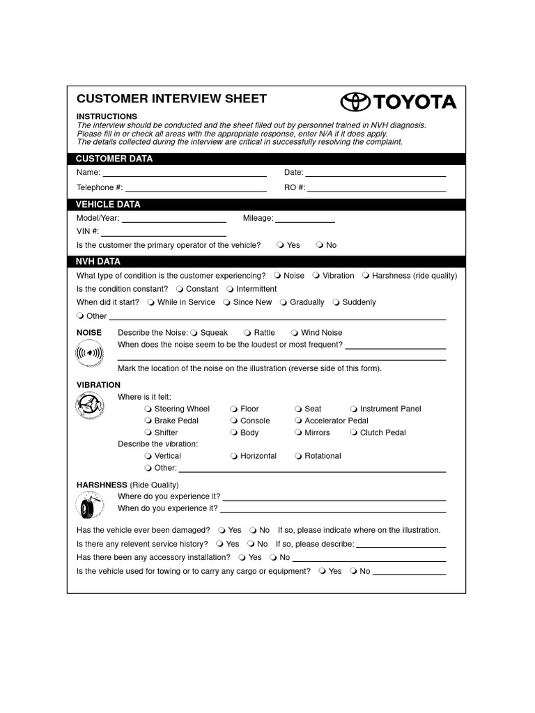 Customer Interview Sheet | PDF