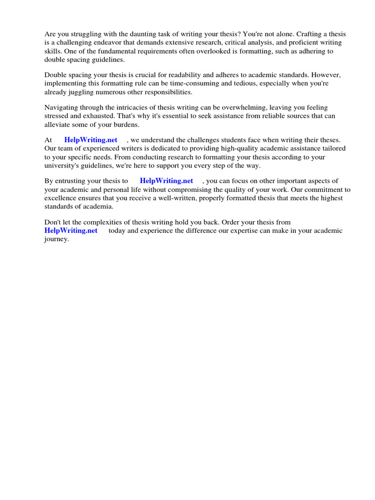 Thesis Double Spacing | PDF | Paragraph | Apa Style