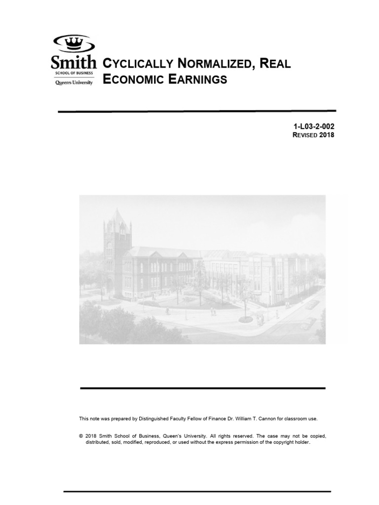 Cyclically-Normalized Real Economic Earnings - 2018 SSB New Original | PDF