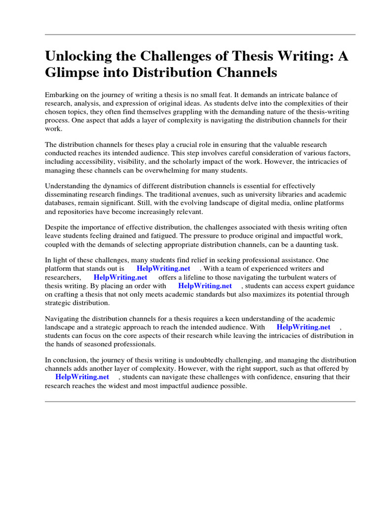 Thesis Distribution Channels | PDF | Marketing | Retail