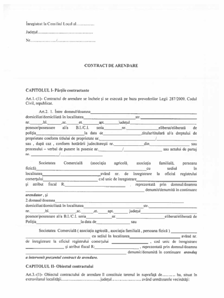 Model 5 Contract de Arendare | PDF