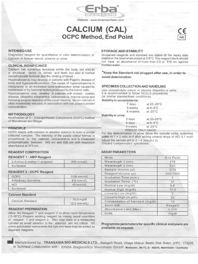 Erba Calcium Ocpc | PDF | Medical Specialties | Clinical Medicine