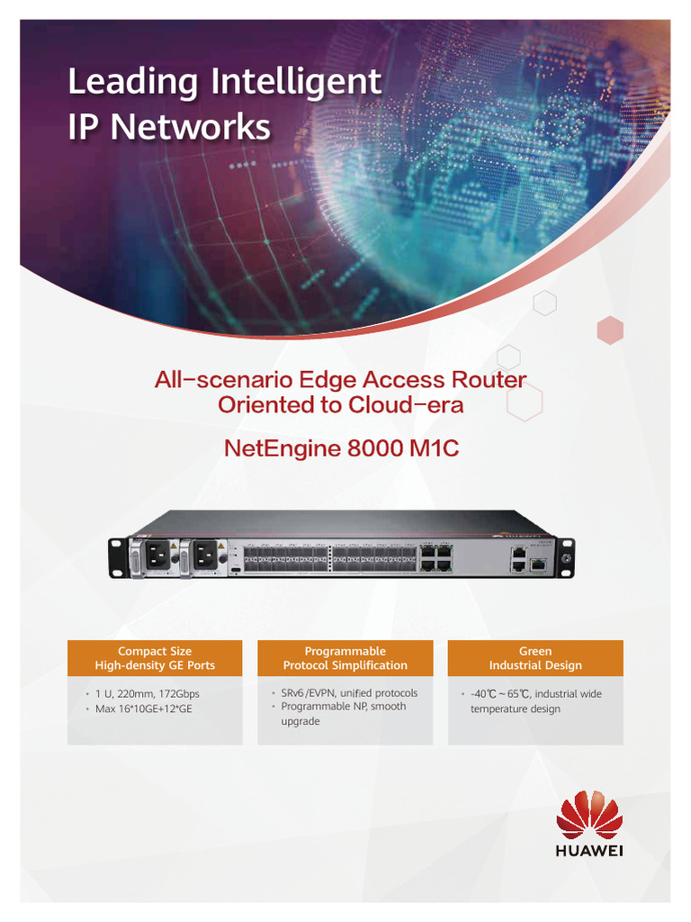 NetEngine 8000 M1C Brochure | PDF | Networking | Multiprotocol Label ...
