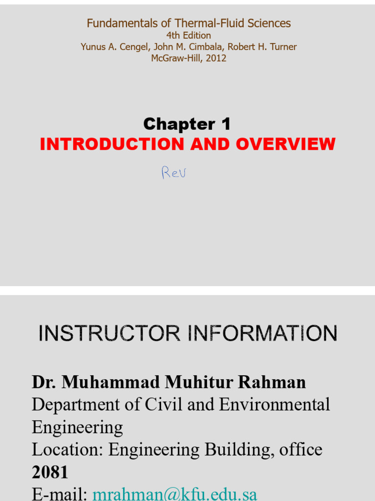 Ch1 Introduction SV | PDF | Heat | Fluid