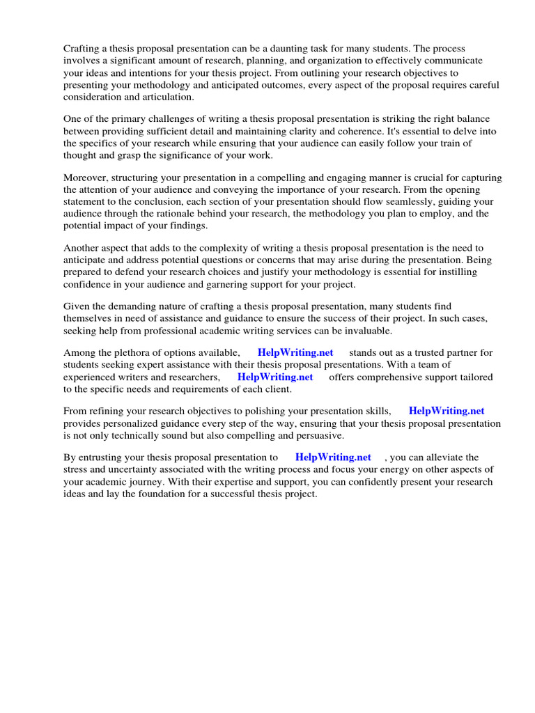 How To Write A Thesis Proposal Presentation | Download Free PDF | Thesis | Methodology