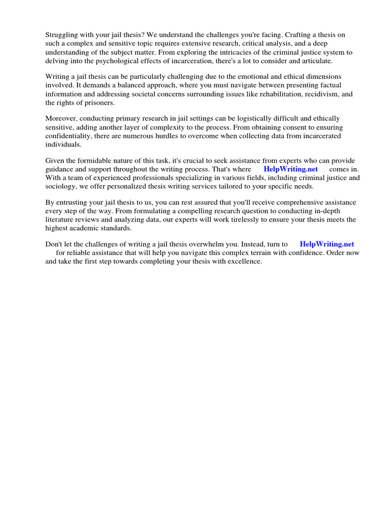 Jail Thesis | PDF