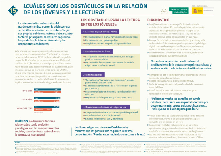 Obstáculos de lectura en jóvenes españoles | PDF | Sicología | Ciencias ...