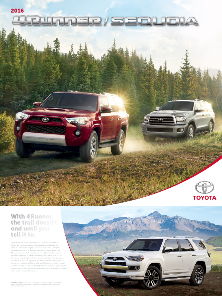 Toyota 4runner Sequoia 2016 CA | PDF | Airbag | Four Wheel Drive