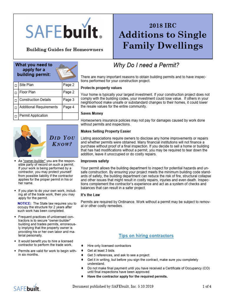 Dacono - 2018 IRC Home Additions Guide | PDF