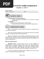Multimodal Text Worksheet | PDF | Human Communication | Communication