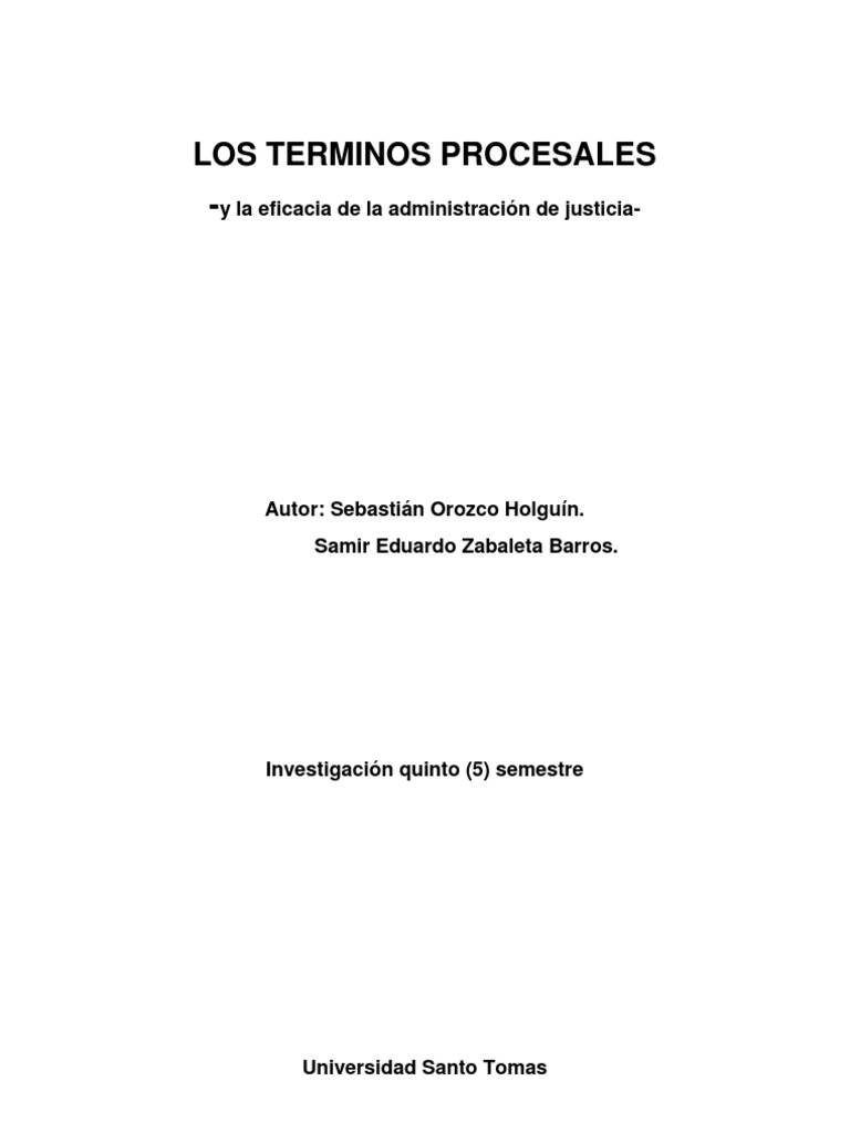 Los Terminos Procesales | PDF | Ley procesal | Juez
