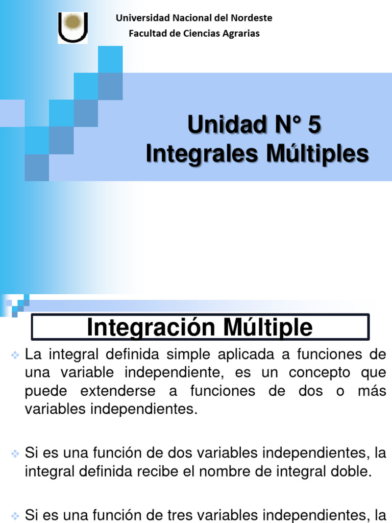 Unidad 5 Integrales Múltiples | PDF | Integral | Análisis